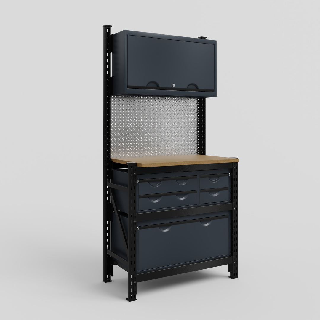 Module 6 with Overhead Cabinet – Steelspan Storage Systems