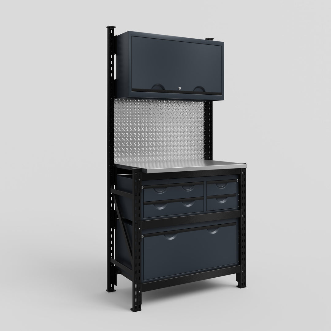 Module 6 with Overhead Cabinet – Steelspan Storage Systems