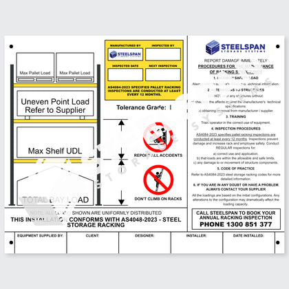 Pallet Racking Working Load Limit Sign – Steelspan Storage Systems